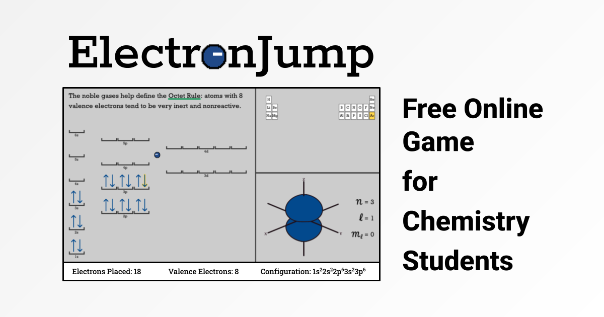 ElectronJump – Free Online Educational Puzzle Game for Chemistry Students